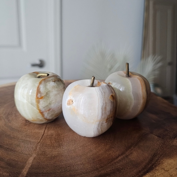 Other | 3 Natural Healing Crystal Marble Apples | Poshmark